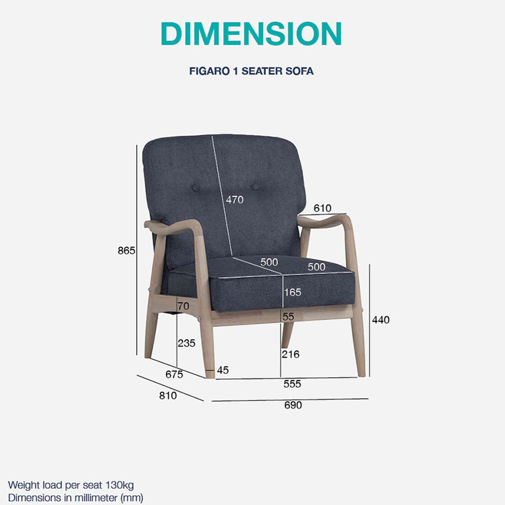 FIGARO Lounge Chair - Walnut & Grey – Modern Furniture