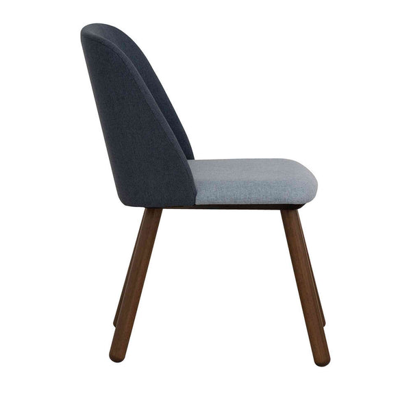 JOLLIN Dining Chair - Walnut & Blue – Modern Furniture