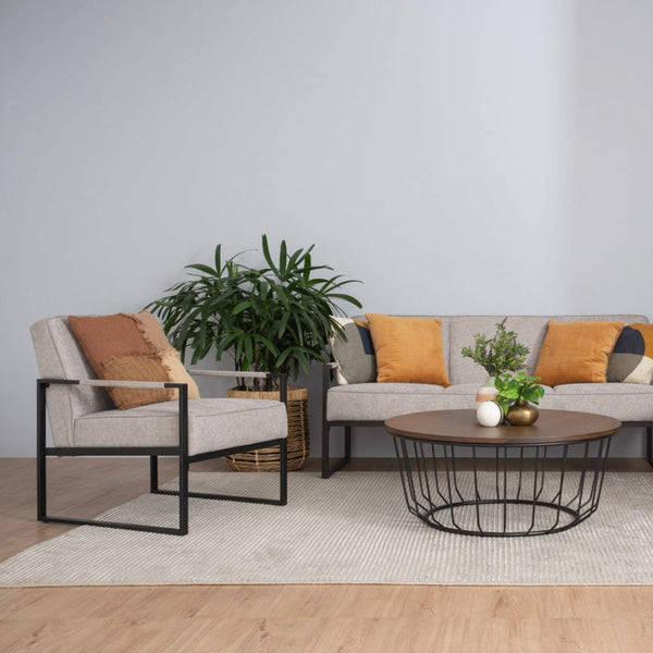 CALIBRA Single Seater Lounge Chair - Black & Grey – Modern Furniture