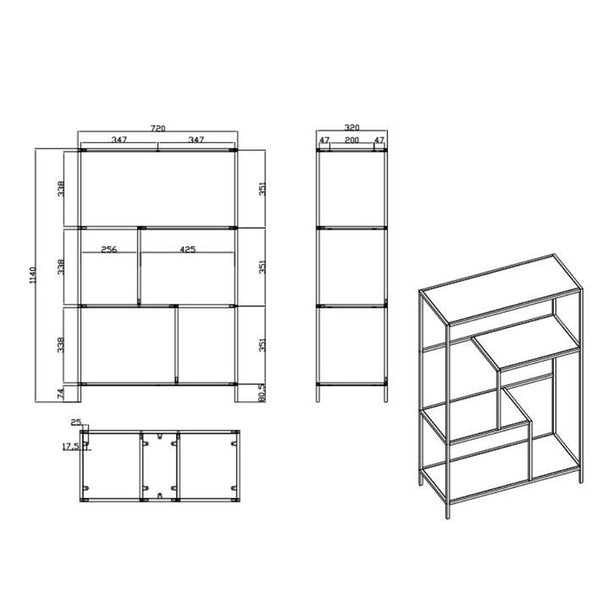 INFINITY Shelving Unit 72x114cm - Black – Modern Furniture