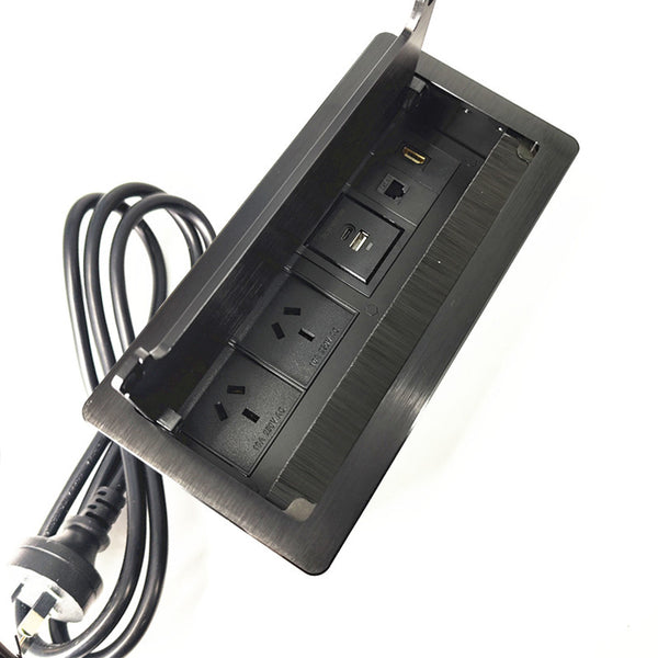 In Desk Cable Management Cubby Power, USB, HDMI & Data Box - 26.5cm ...