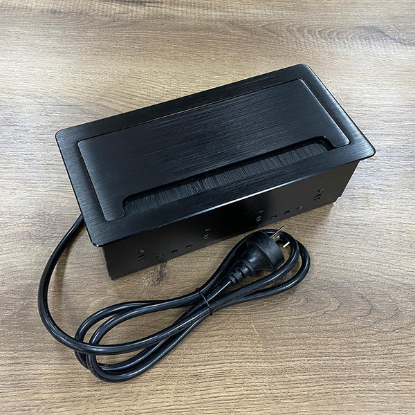 In Desk Cable Management Cubby Power, USB, HDMI & Data Box - 26.5cm ...