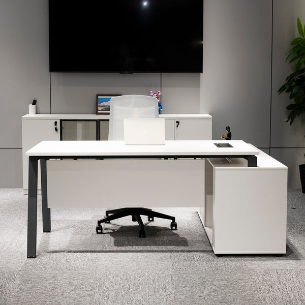 ASPEN Executive Desk Reversible 220-240cm - White & Black – Modern ...