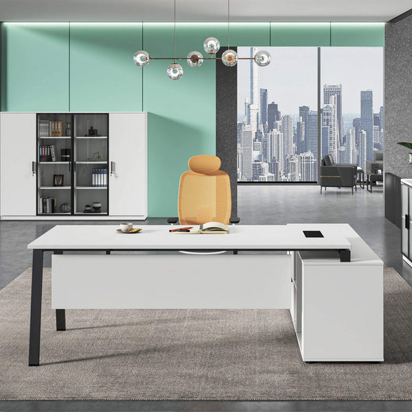 ASPEN Executive Desk Reversible 220-240cm - White & Black – Modern ...