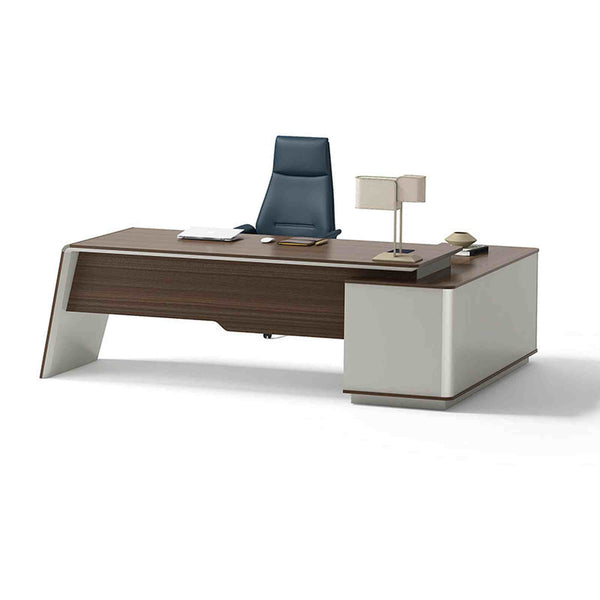 ANDERS Executive Desk Reversible Return 2.2M - Hazelnut & Beige ...