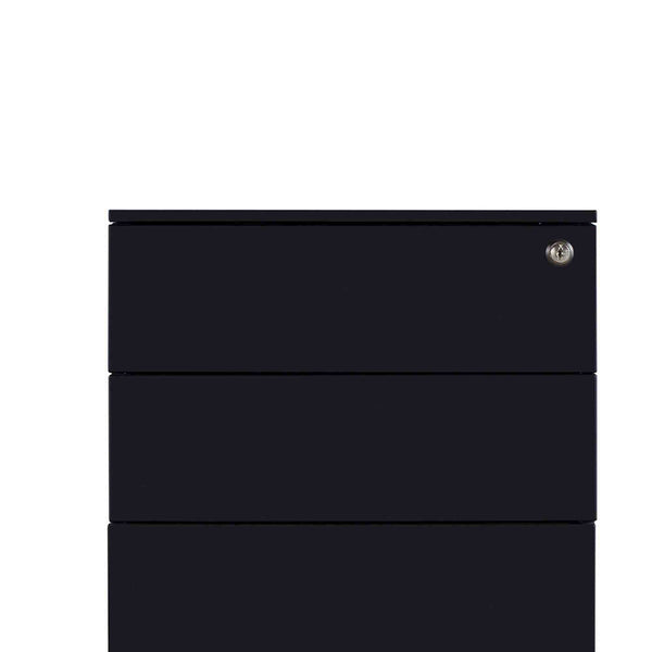 MARLO 3 Drawer Mobile Pedestal Cabinet - Black – Modern Furniture