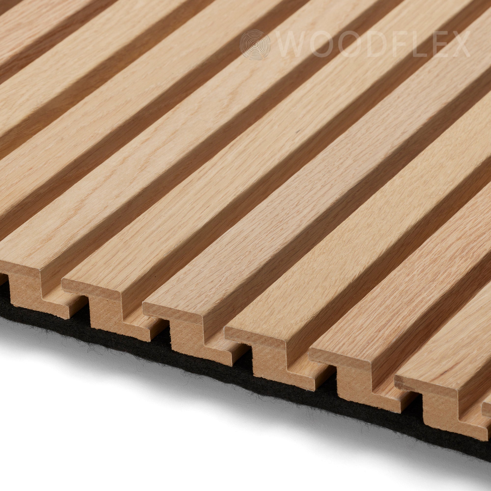WOODFLEX Z-Style Acoustic Wood Slat Panel - 3 Sided Full Wrap Oak Vene ...