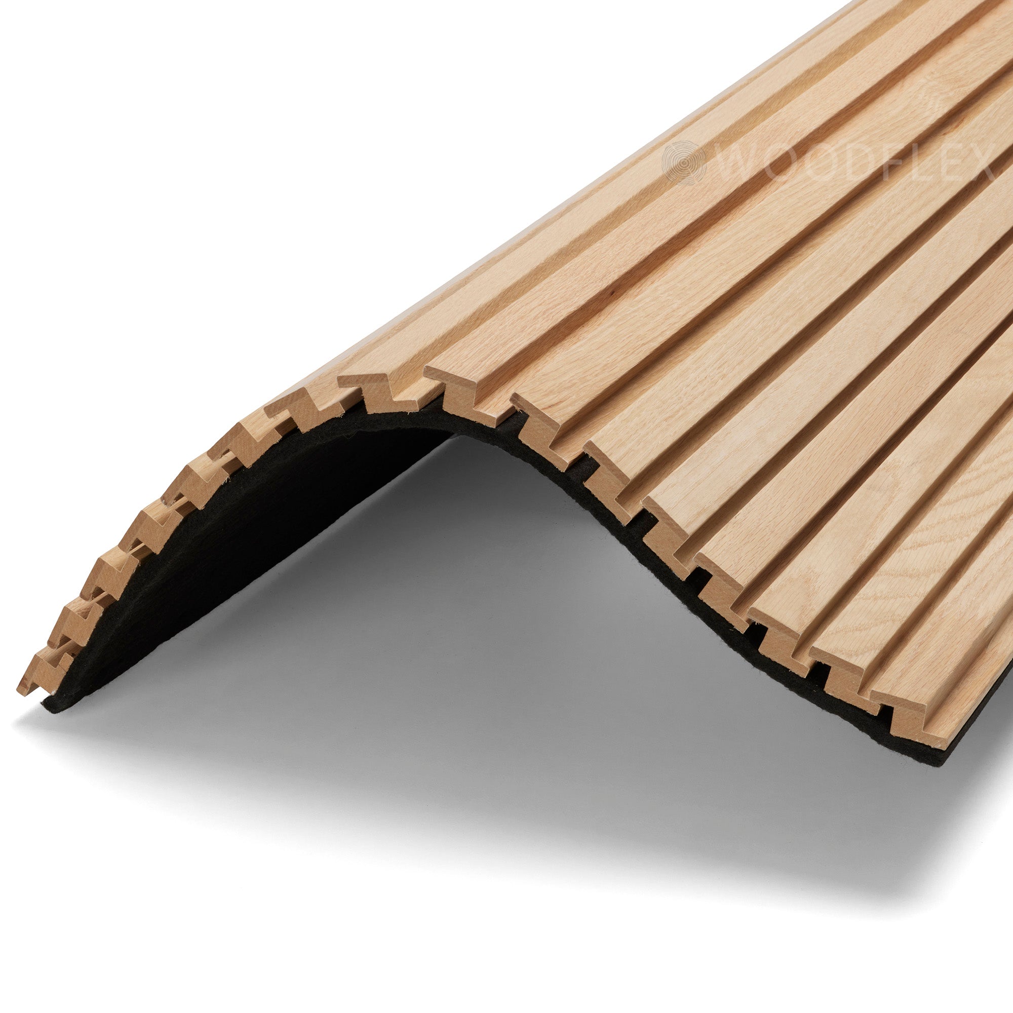 WOODFLEX Z-Style Acoustic Wood Slat Panel - 3 Sided Full Wrap Oak Vene ...