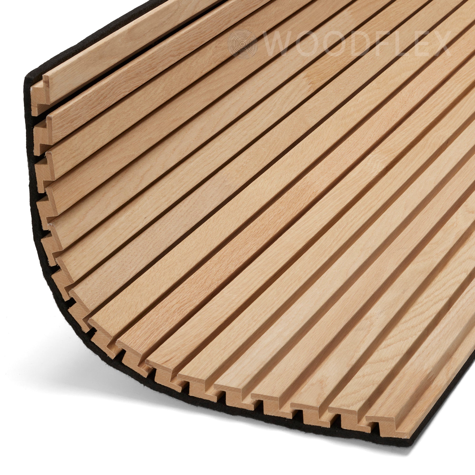 WOODFLEX Z-Style Acoustic Wood Slat Panel - 3 Sided Full Wrap Oak Vene ...