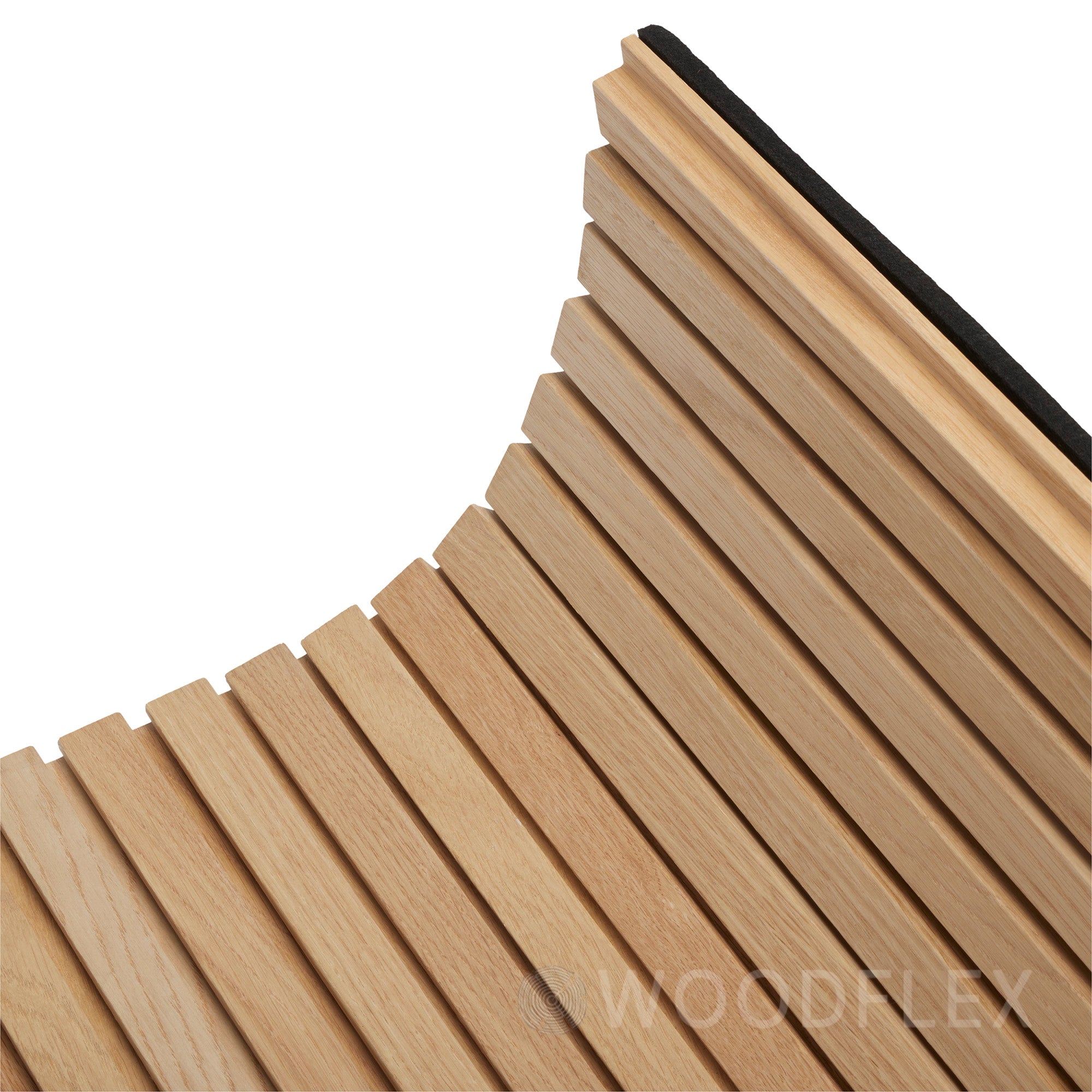 WOODFLEX Z-Style Acoustic Wood Slat Panel - 3 Sided Full Wrap Oak Vene ...
