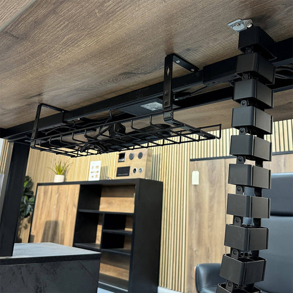 Under Desk Basket Cable Tray Management - Black – Modern Furniture