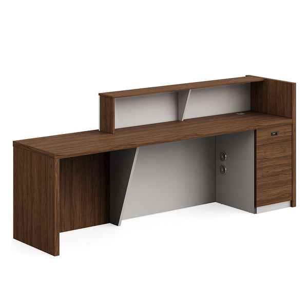 KNOX Reception Desk 180cm Right Panel - Walnut – Modern Furniture