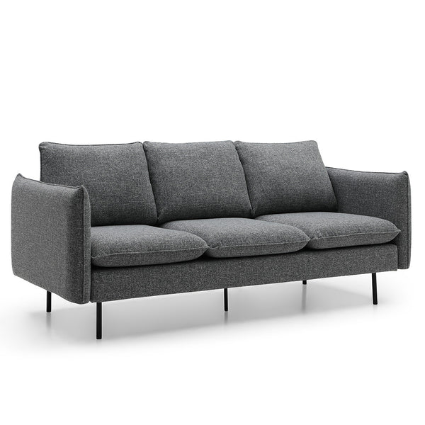 DALTON 3 Seater Sofa - Dark Grey & Black – Modern Furniture