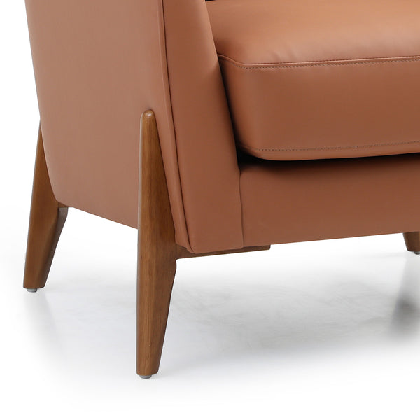 JUNO Lounge Chair - Tan & Walnut – Modern Furniture