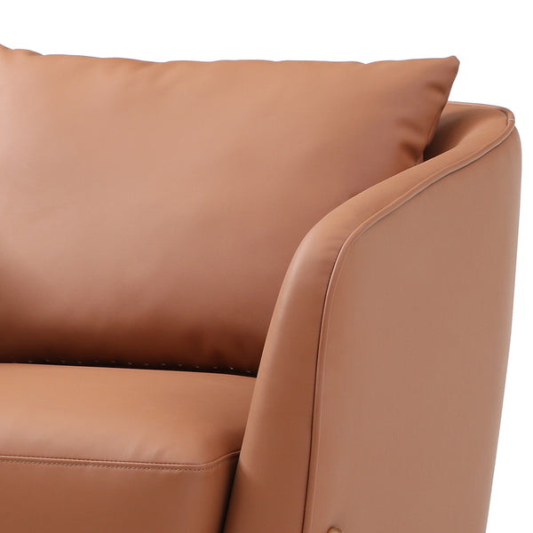 JUNO Lounge Chair - Tan & Walnut – Modern Furniture