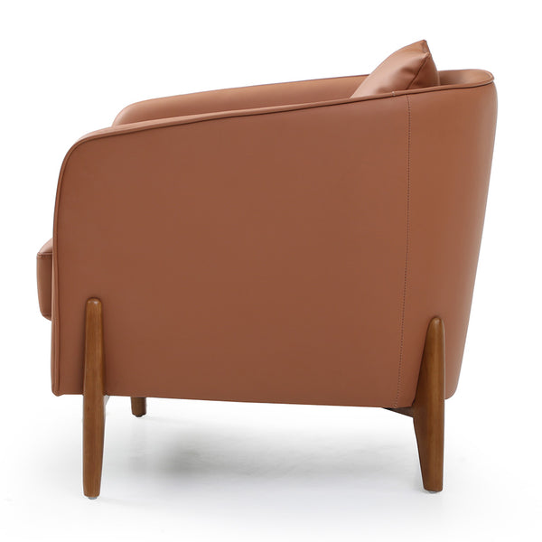 JUNO Lounge Chair - Tan & Walnut – Modern Furniture