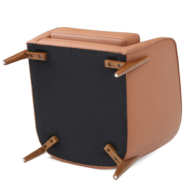 JUNO Lounge Chair - Tan & Walnut – Modern Furniture