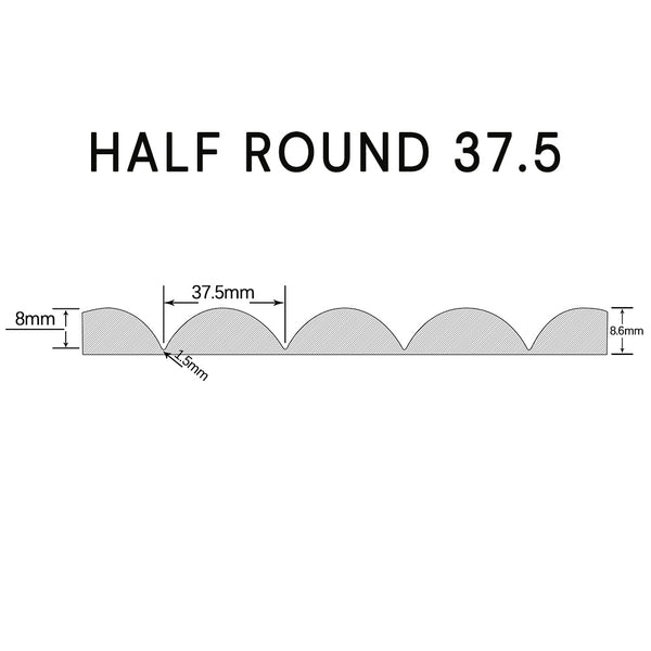 WOODFLEX WHITE PRIMED FLEXIBLE - HALF ROUND 37 - 2700mm x 600mm ...