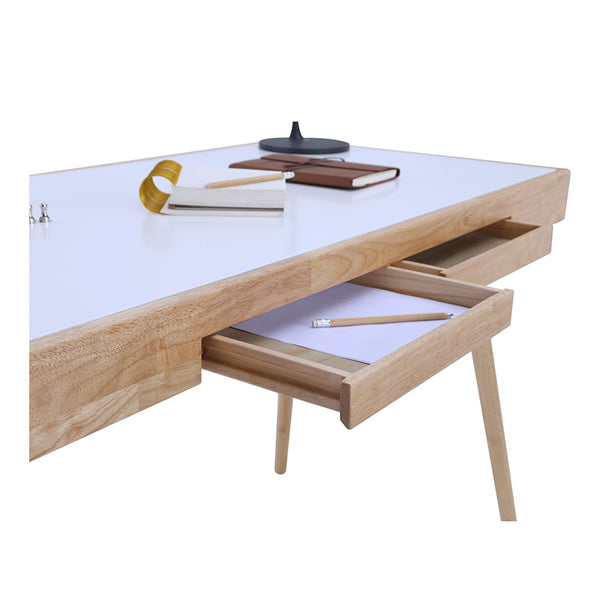 RETH Study Desk 120cm - Natural & White – Modern Furniture