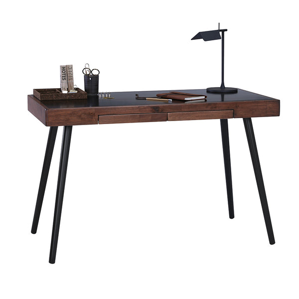 RETH Study Desk 120cm - Walnut & Black – Modern Furniture
