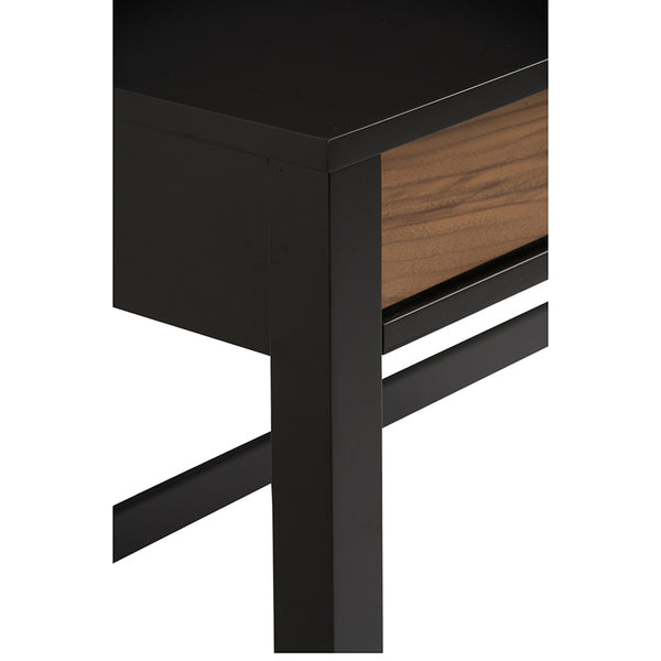 CONALL Study Desk 120cm - Walnut & Black – Modern Furniture