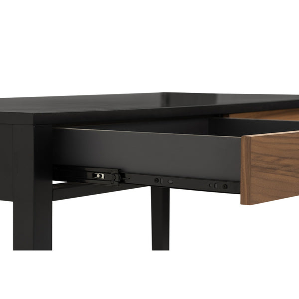 CONALL Study Desk 120cm - Walnut & Black – Modern Furniture