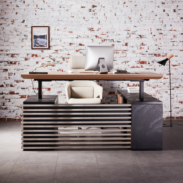 PHOENIX Sit & Stand Electric Lift Executive Desk with Left Return 1.8M ...