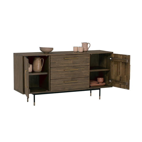 HAMILTON Sideboard Buffet Solid Acacia Wood 160cm - Toffee Colour ...