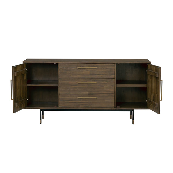 HAMILTON Sideboard Buffet Solid Acacia Wood 160cm - Toffee Colour ...