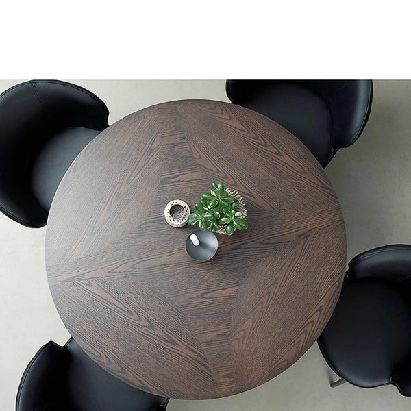 LATINA Round Dining Table 120cm - Dark Brown / Black – Modern Furniture