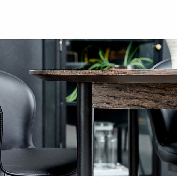 LATINA Round Dining Table 120cm - Dark Brown / Black – Modern Furniture