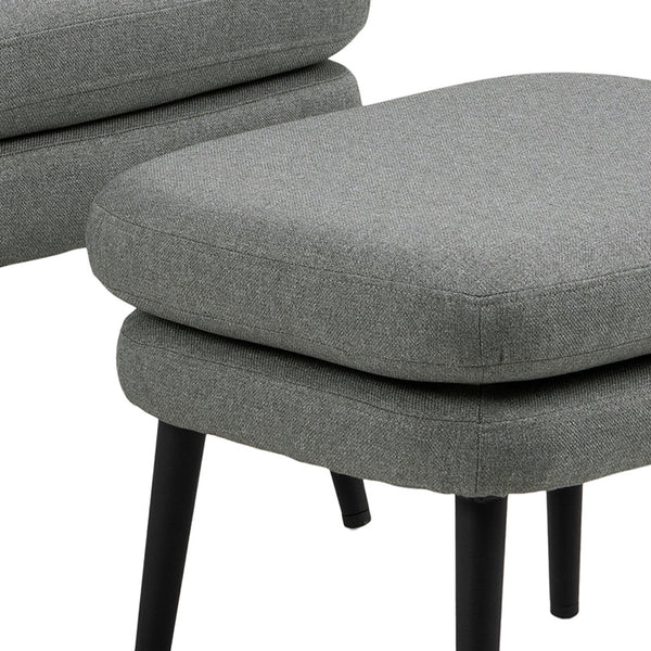 KENDRA Lounge Chair with Footstool - Grey – Modern Furniture