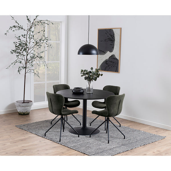 TITAN Round Dining Table 110cm - Black – Modern Furniture
