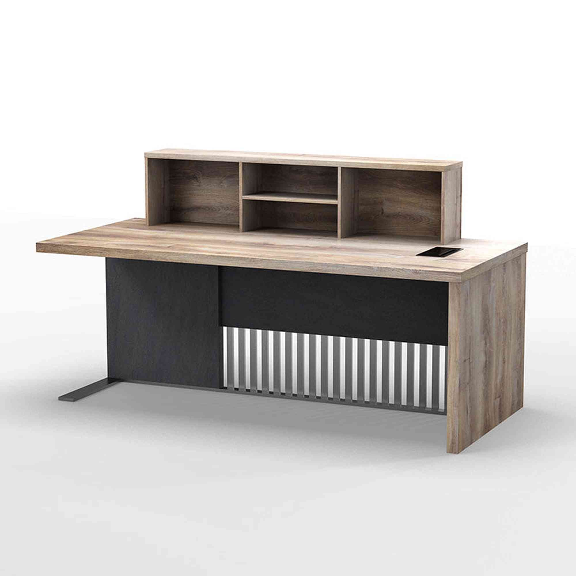 AFTAN Reception Desk Right Panel 180cm - Warm Oak & Black – Modern ...