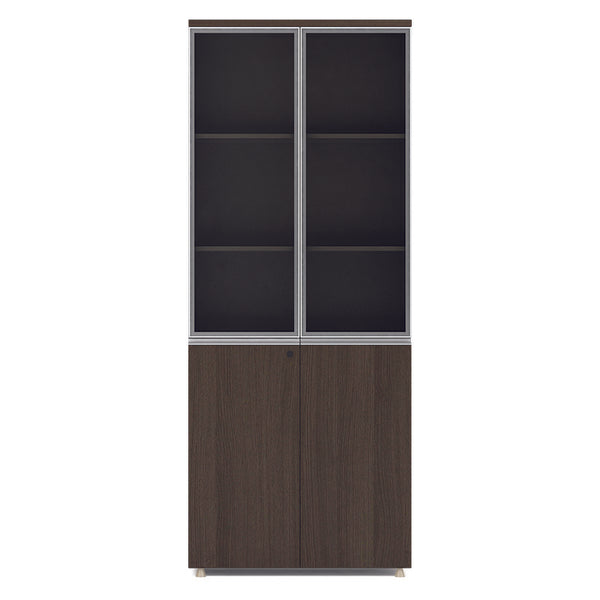 CARTER Display Unit 2 Door Bookcase 80cm - Coffee Grey – Modern Furniture