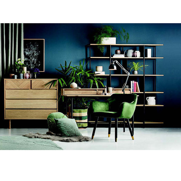DOVER Study Desk 120cm - Natural & Black – Modern Furniture