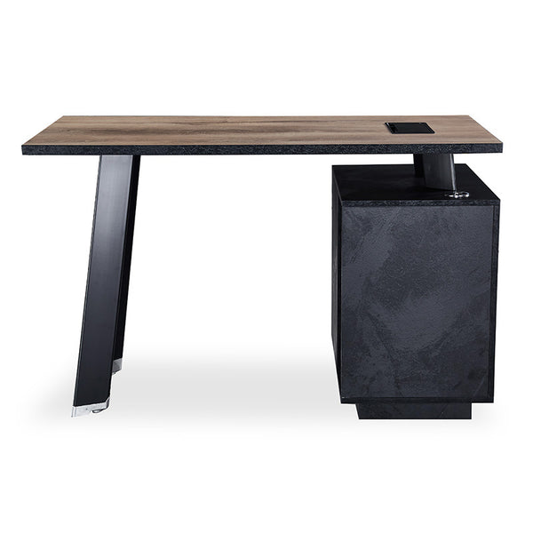 ARTO Single Workstation Desk with Left Cabinet 1.2M - Warm Oak & Black ...