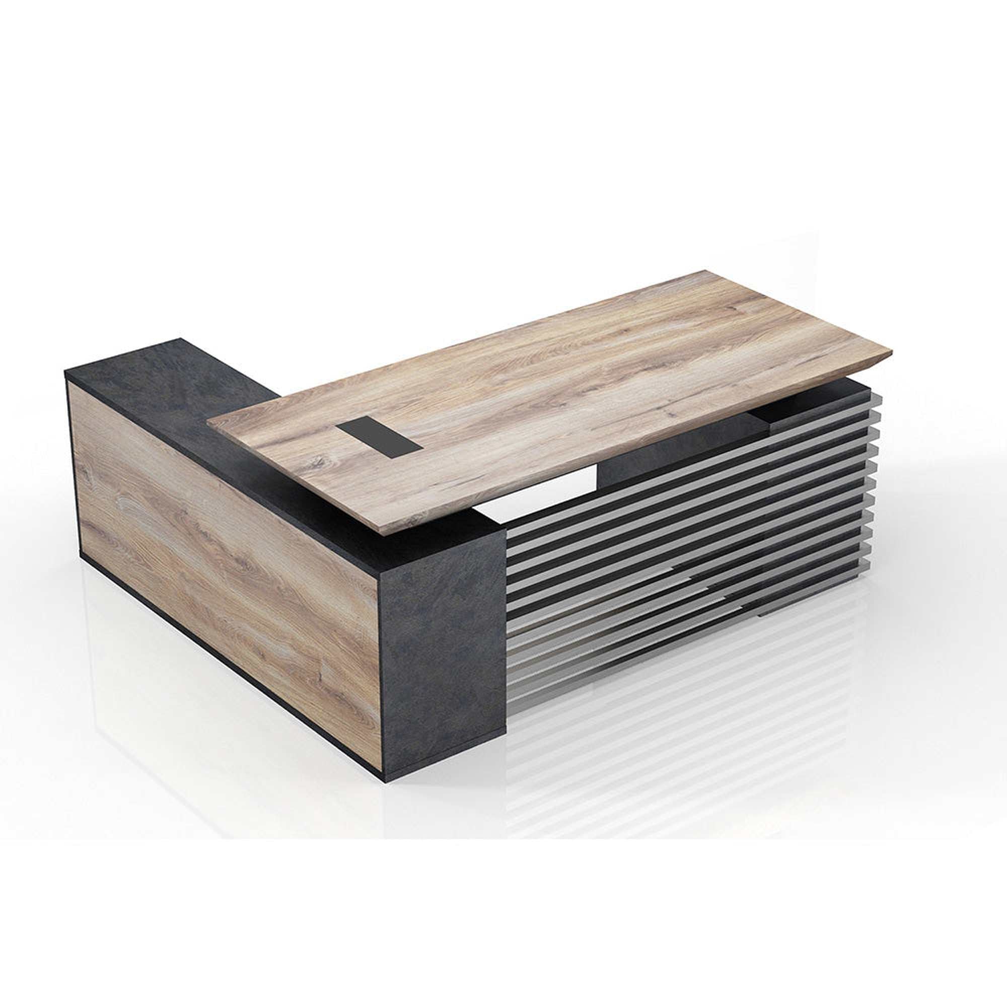 PHOENIX Executive Desk with Right Return 1.8M - Warm Oak & Black ...
