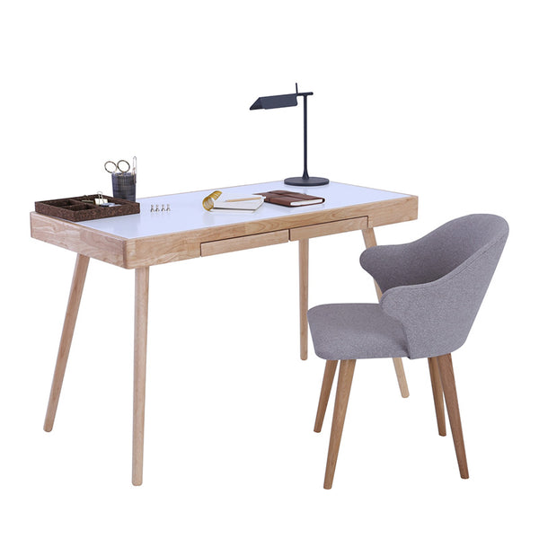 RETH Study Desk 120cm - Natural & White – Modern Furniture