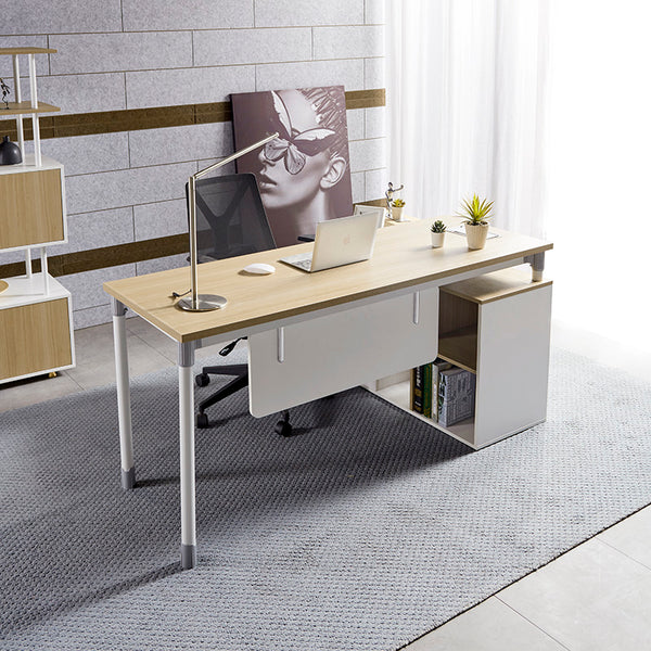 RAVEN SINGLE Workstation 160-180/100cm - Natural White – Modern Furniture