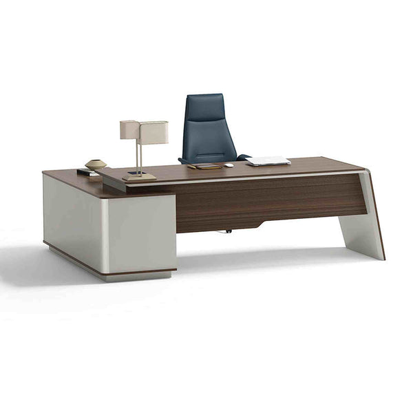 ANDERS Executive Desk Reversible Return 2.4M - Hazelnut & Beige ...