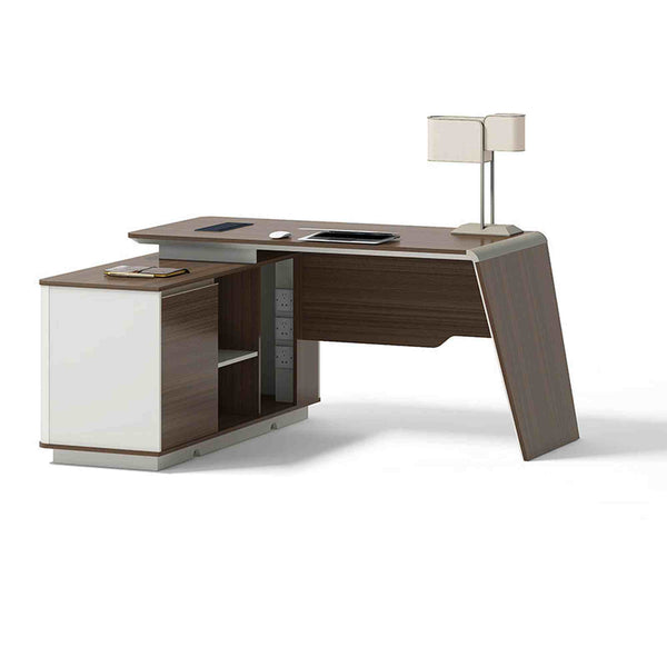 ANDERS Executive Desk Reversible Return 1.4M - Hazelnut & Beige ...
