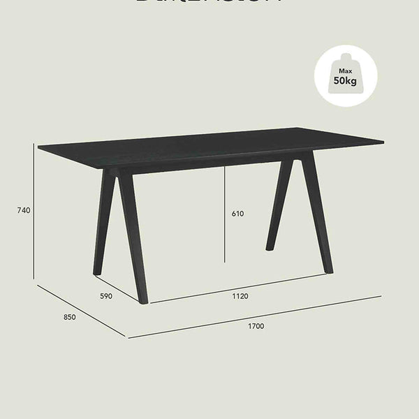 Varden Dining Table - 170cm - Black Ash | Modern Furniture Melbourne ...