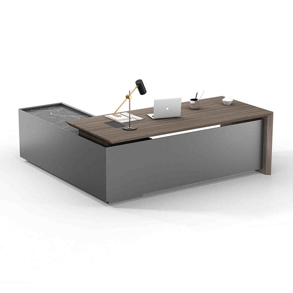 ARMANDO Executive Desk 220cm Right Return - Hazelnut & Grey – Modern ...